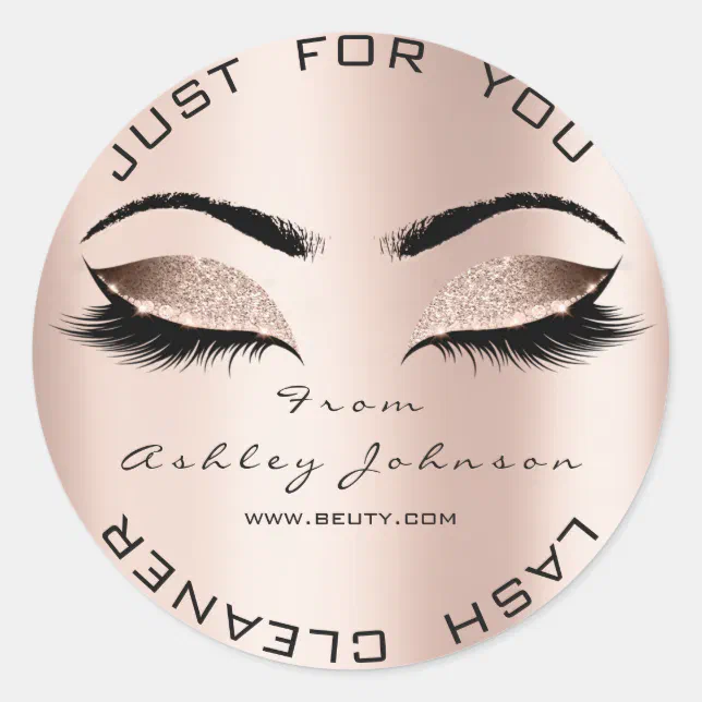 Pink Beauty Salon Glitter Skinny Gold Lash Cleaner Classic Round ...