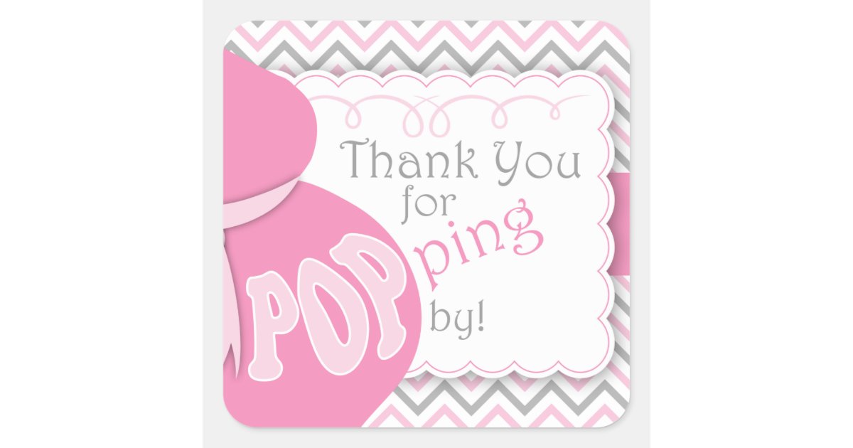 Pink Belly Bump Baby Shower Favor Stickers | Zazzle