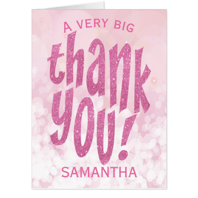 Pink Big Thank You Appreciation Card | Zazzle