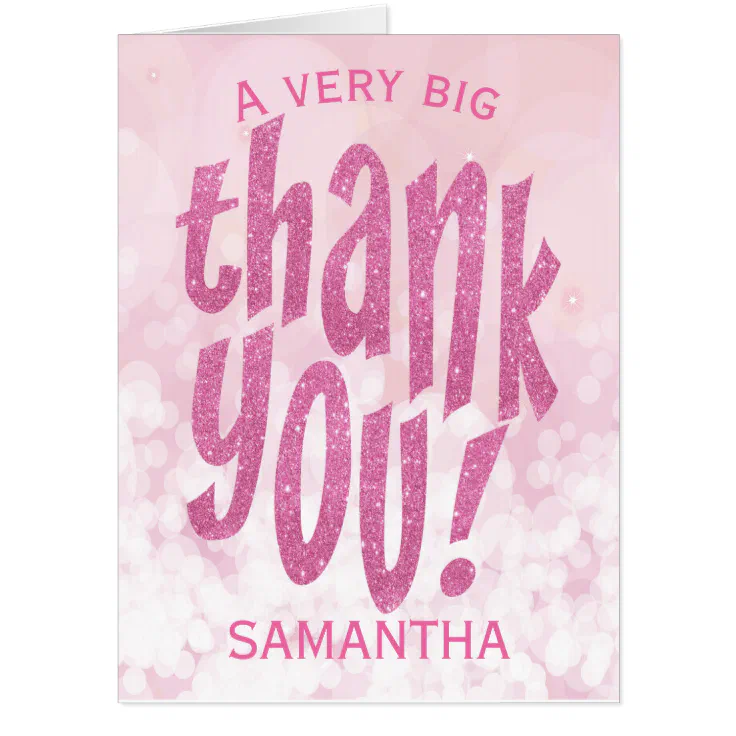 Pink Big Thank You Appreciation Card | Zazzle