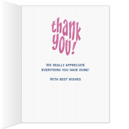 Pink Big Thank You Appreciation Card | Zazzle