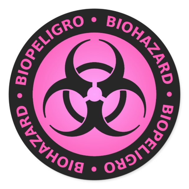 Pink Biohazard Symbol Fabric | Zazzle