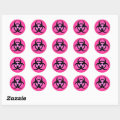 Pink Biohazard Symbol Classic Round Sticker | Zazzle