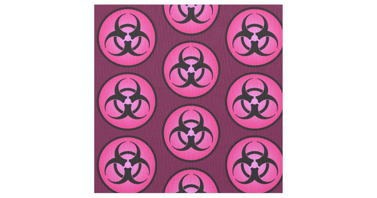 Pink Biohazard Symbol Fabric | Zazzle