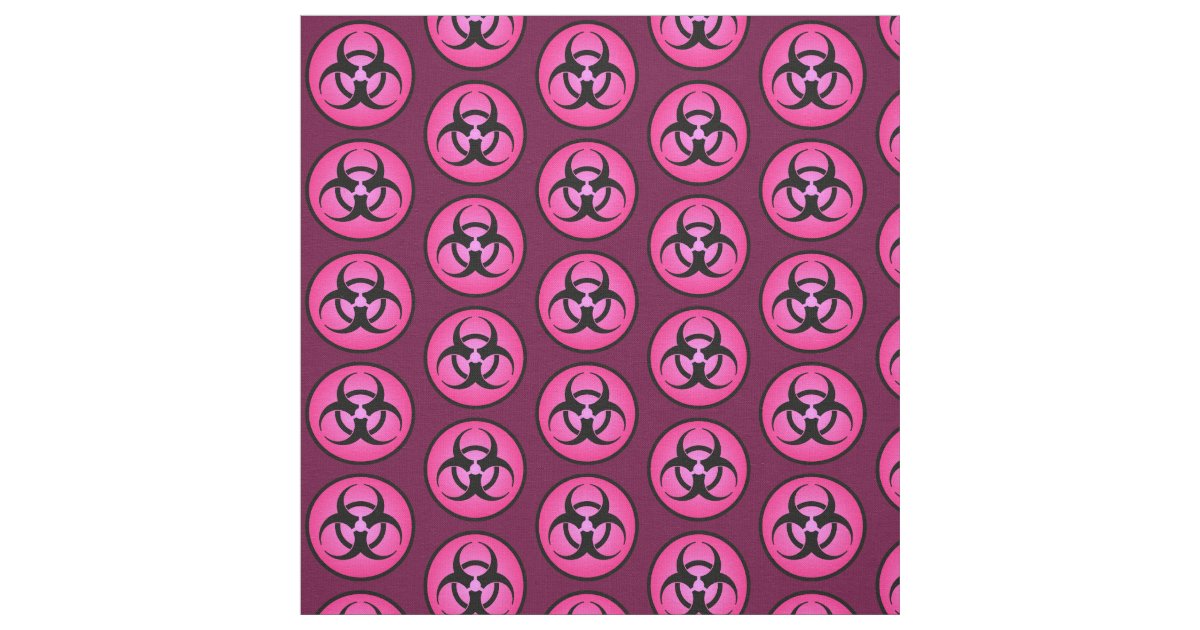 Pink Biohazard Symbol Fabric | Zazzle