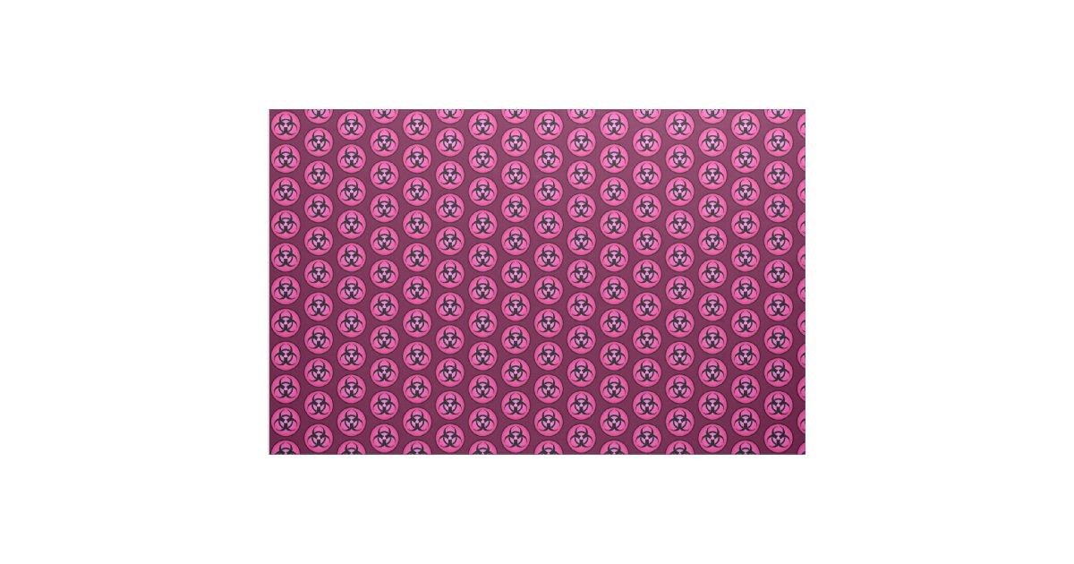 Pink Biohazard Symbol Fabric | Zazzle