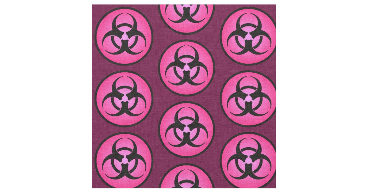 Pink Biohazard Symbol Fabric | Zazzle