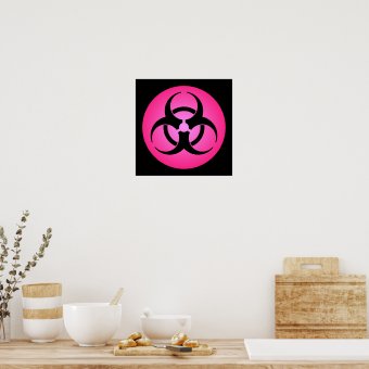 Pink Biohazard Symbol Poster | Zazzle