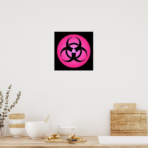 Pink Biohazard Symbol Poster | Zazzle