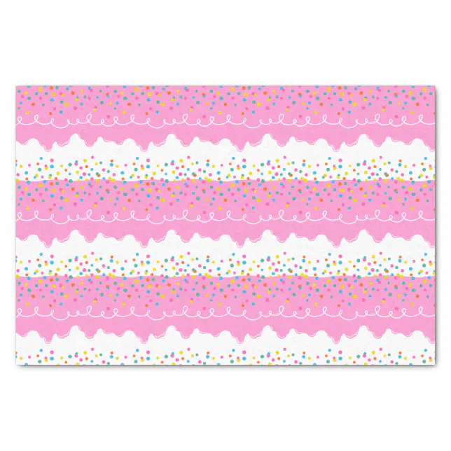 Pink Birthday Cake Frosting Tissue Paper | Zazzle