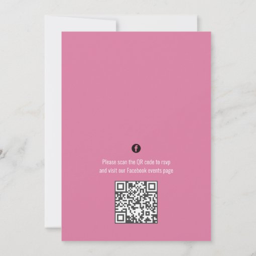 Pink Birthday Cute Flamingo QR Code Social Media Invitation | Zazzle