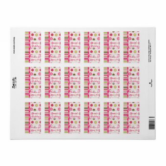 Pink Birthday Hersheys Miniature Candy bar wrap Label | Zazzle