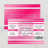 Pink Birthday Party Admission Ticket Invitation | Zazzle