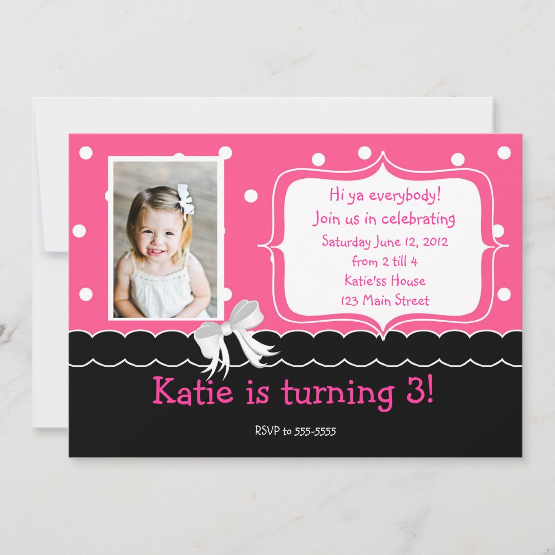 Pink Birthday Party invitation | Zazzle