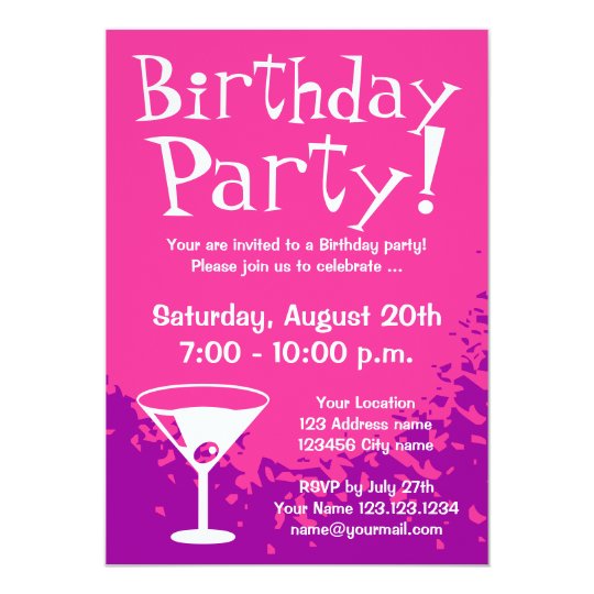 Pink Birthday party invitations | Custom invites | Zazzle.com