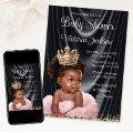 Pink Black African Princess Baby Shower Invitation | Zazzle