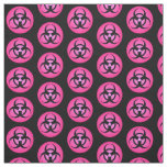 Pink Biohazard Symbol Pattern Fabric | Zazzle