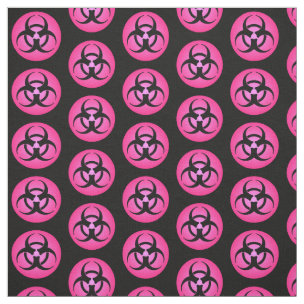Pink Biohazard Symbol Fabric | Zazzle