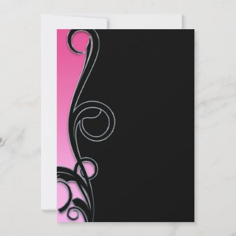 Pink & Black Chic Glam Swirl Sweet 16 Party Invitation | Zazzle