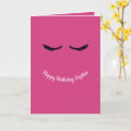 Pink Black Eyelashes Glam Personalized Birthday Card | Zazzle