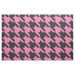 Classic Pink Houndstooth Fabric | Zazzle