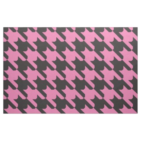 Classic Pink Houndstooth Fabric | Zazzle