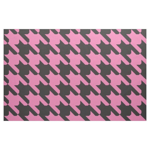 Classic Pink Houndstooth Fabric | Zazzle
