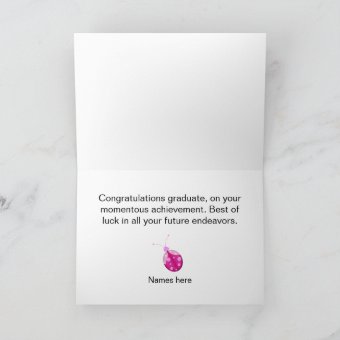 Pink & Black Ladybug Graduation Card | Zazzle