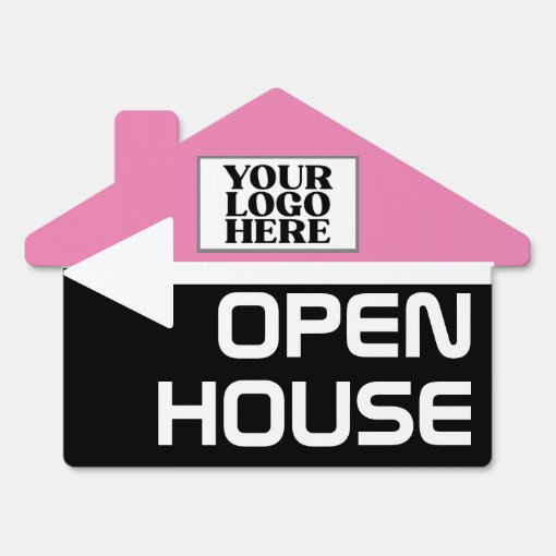 Pink Black Open House Realtor Logo Sign | Zazzle Pink Black Open House Realtor Logo Sign | Zazzle