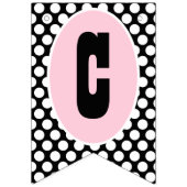 Pink Black Polka Dot Bunting Flags Party Banner | Zazzle