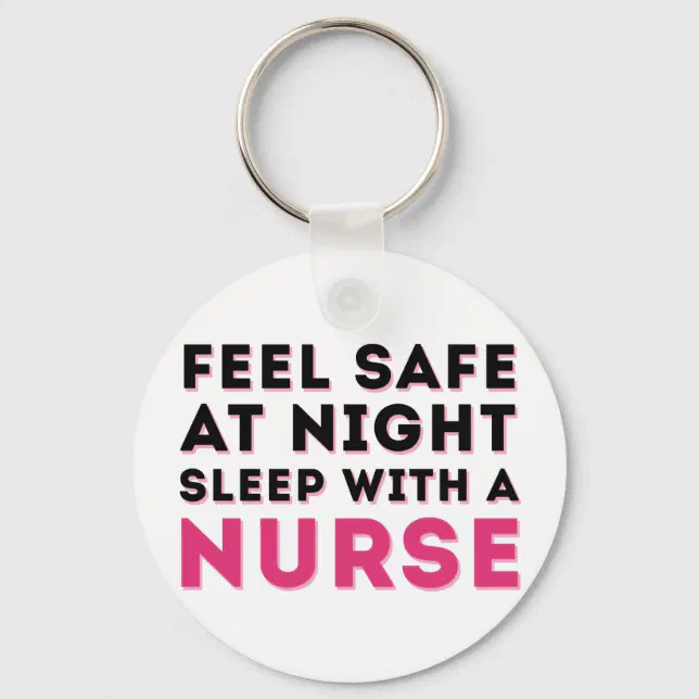 Pink Black Sassy Nurse Humor Keychain | Zazzle