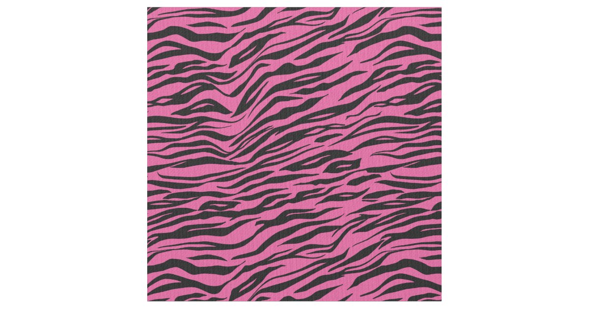 Pink Black Zebra Print Fabric | Zazzle