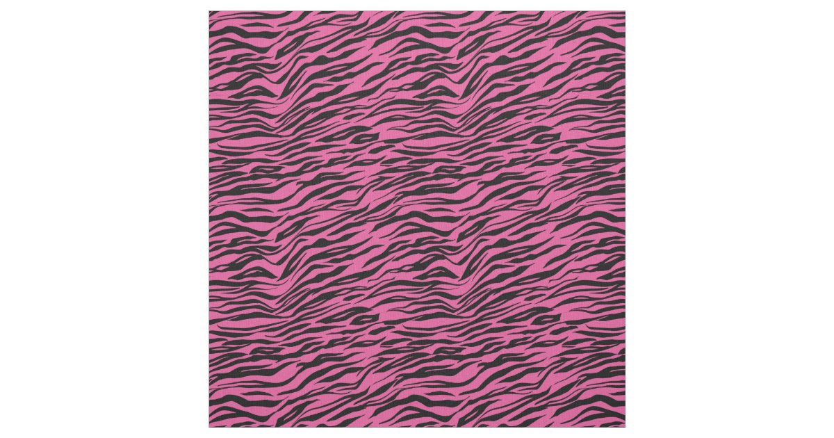 Pink Black Zebra Print Fabric | Zazzle