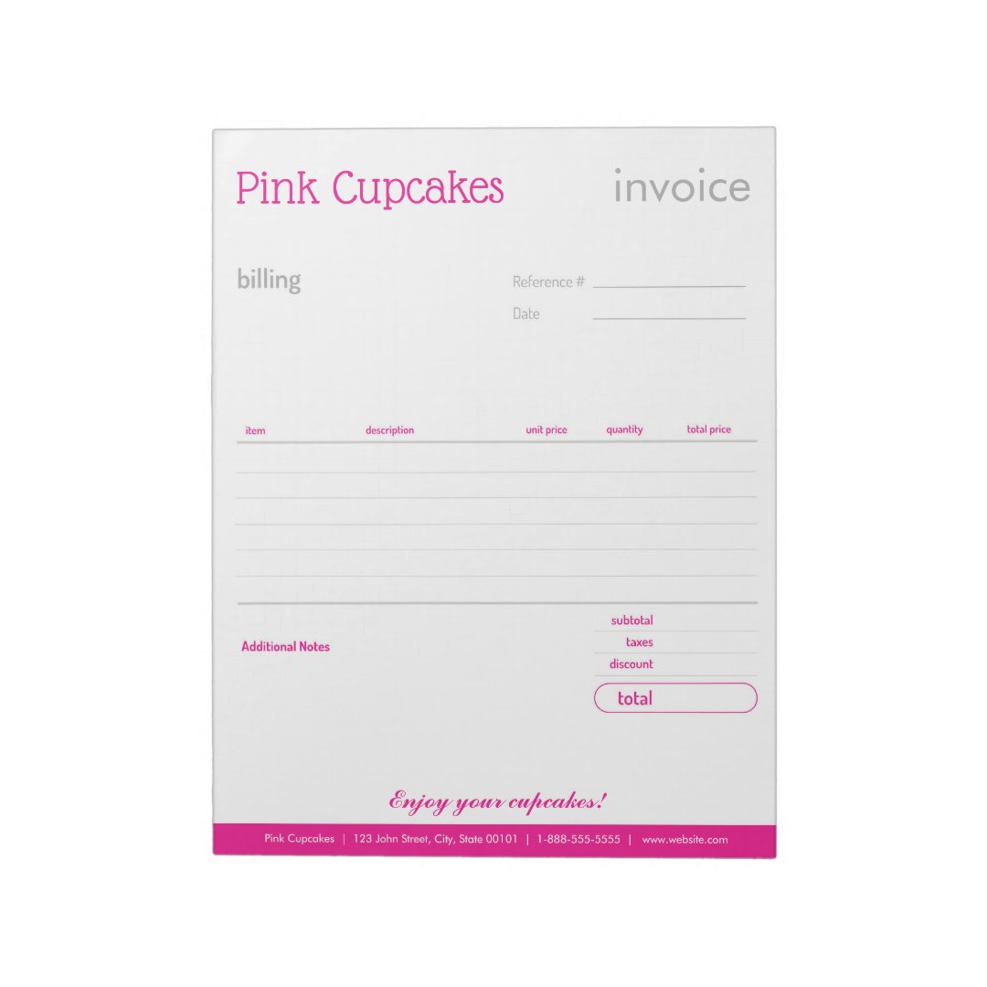 Pink Blank Order Form or Invoice Notepad | Zazzle