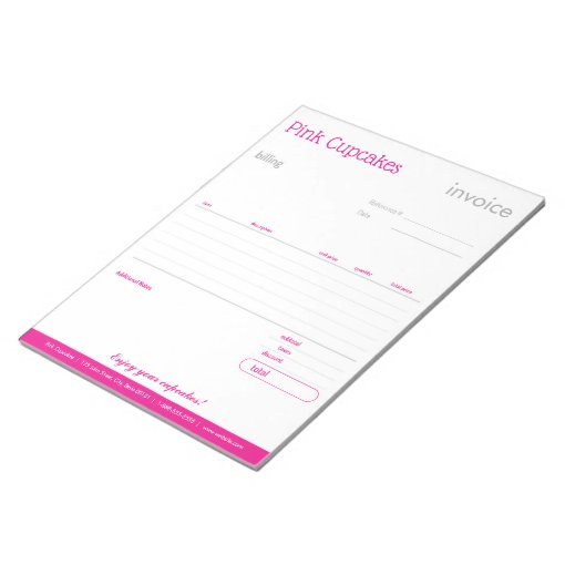 Pink Blank Order Form or Invoice Notepad | Zazzle