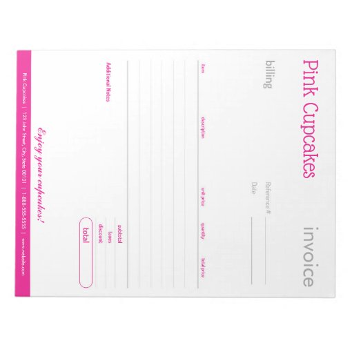 Pink Blank Order Form or Invoice Notepad | Zazzle