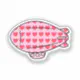 Pink Blimp Balloon Red Heart Pattern Custom Sticker | Zazzle