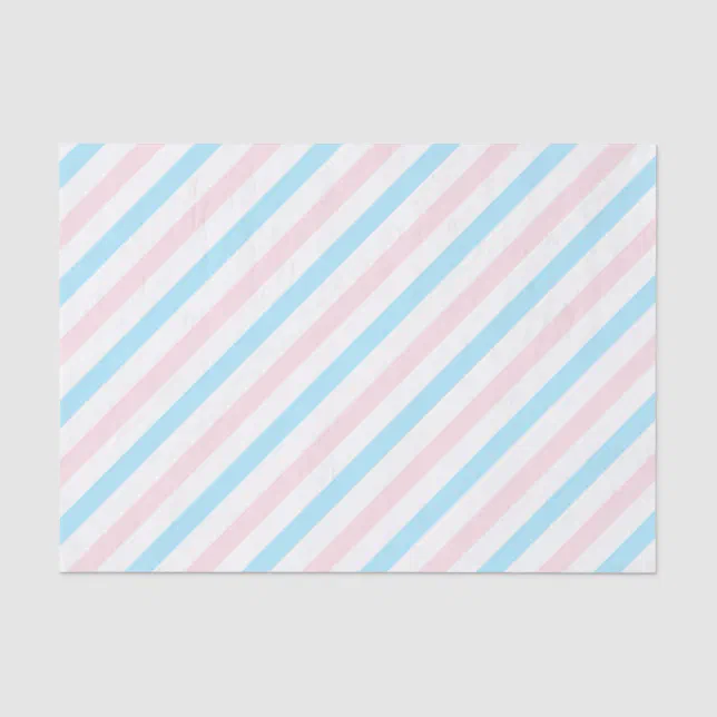 Pink Blue Diagonal Stripes Gender Reveal Tissue Paper | Zazzle