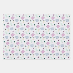 Pink Blue Diapers Pacifiers Pattern Baby Shower Wrapping Paper Sheets ...