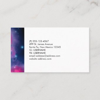 Pink & Blue Galaxy & Stars Abstract Business Card | Zazzle