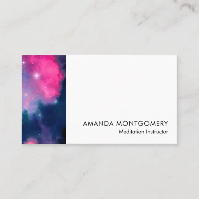 Pink & Blue Galaxy & Stars Abstract Business Card | Zazzle