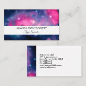 Pink & Blue Galaxy & Stars Abstract Business Card | Zazzle