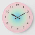 Pink Blue Gradient Ombre Pastel Aesthetic Large Clock | Zazzle