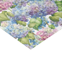 Pink Blue Hydrangea in Bloom Floral Pattern Tissue Paper | Zazzle