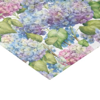 Pink Blue Hydrangea in Bloom Floral Pattern Tissue Paper | Zazzle