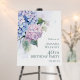 Pink Blue Hydrangeas 40th Birthday Party Welcome Foam Board | Zazzle