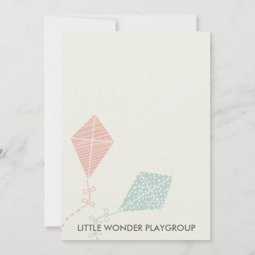 PINK BLUE KITE KIDS ACTIVITY CLASS INVITE TEMPLATE | Zazzle