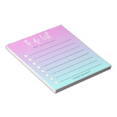 Pink Blue Ombre To Do List Girly Notepad | Zazzle