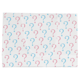 Pink blue question mark gender reveal party bag | Zazzle