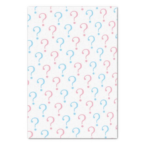 Pink blue question mark gender reveal tissue tissue paper | Zazzle